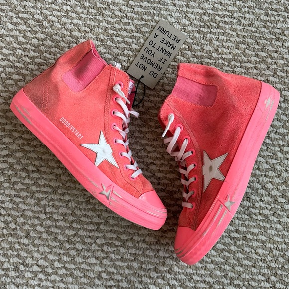 Golden Goose | Shoes | Golden Goose Vstar 2 Hightop Neon Pink | Poshmark